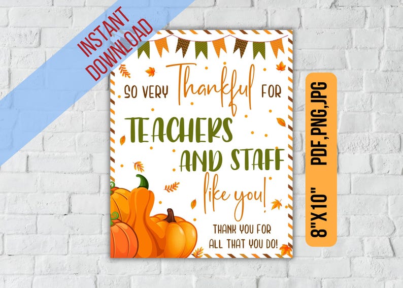 So Very Thankful for Teachers and Staff Like You, Thanksgiving Fall ...