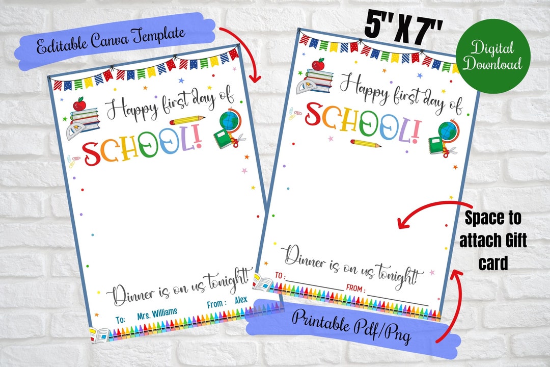 First Day of School Dinner Gift Card Holder,admin Professional,teacher ...