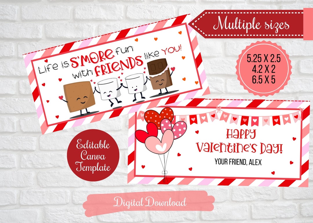 Valentine Smores Treat Bag Toppers, Life is Smore Fun With Friends Like ...