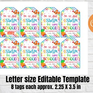 Printable Valentine Fish Crackers Tag,i'm so Glad We Swim in the Same ...