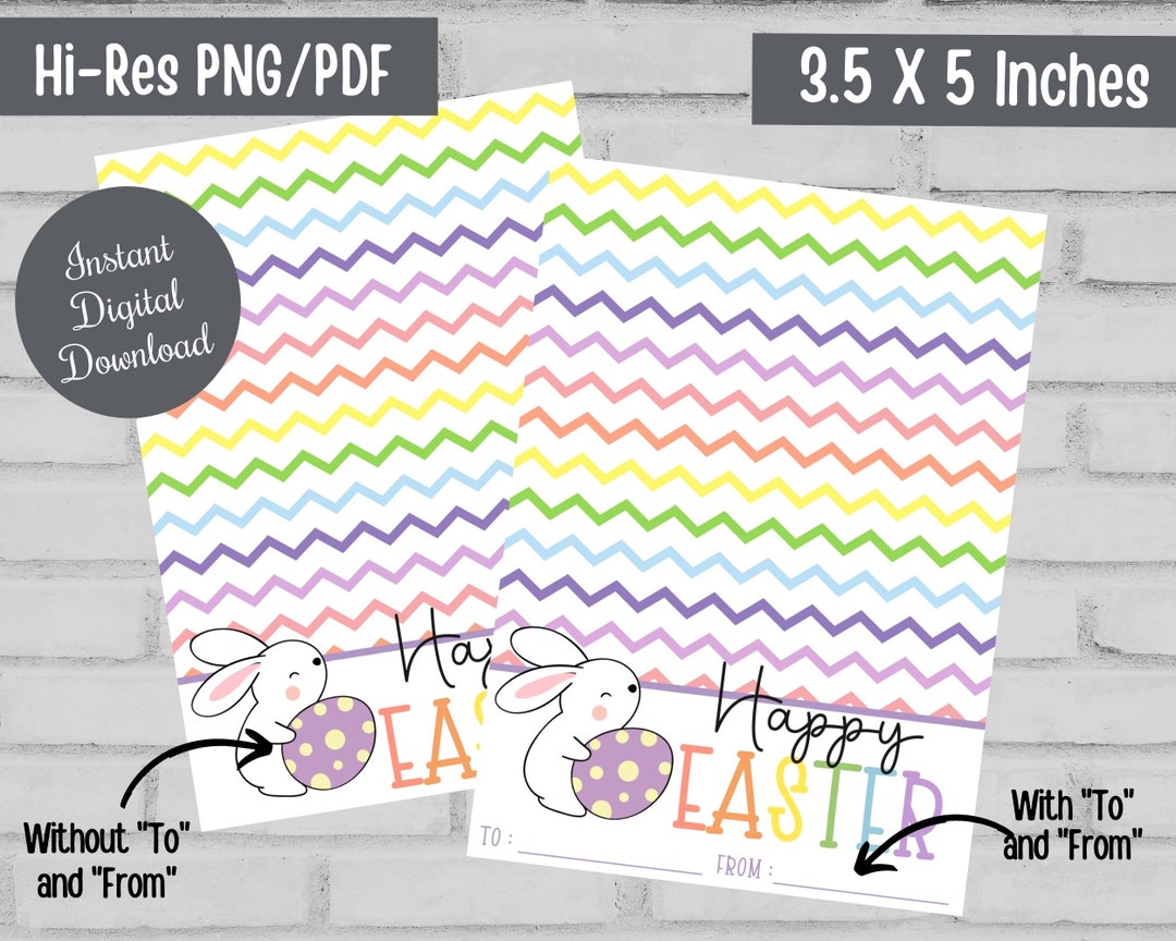 Printable Happy Easter Mini Cookie Cards, 3.5"x5" Cookie Card, Easter ...
