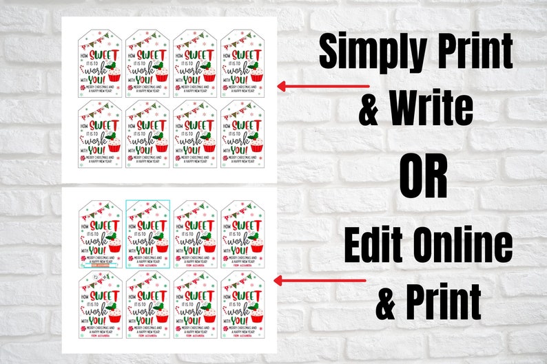 Christmas Gift Treat Tags for Co-workers How Sweet It is to | Etsy