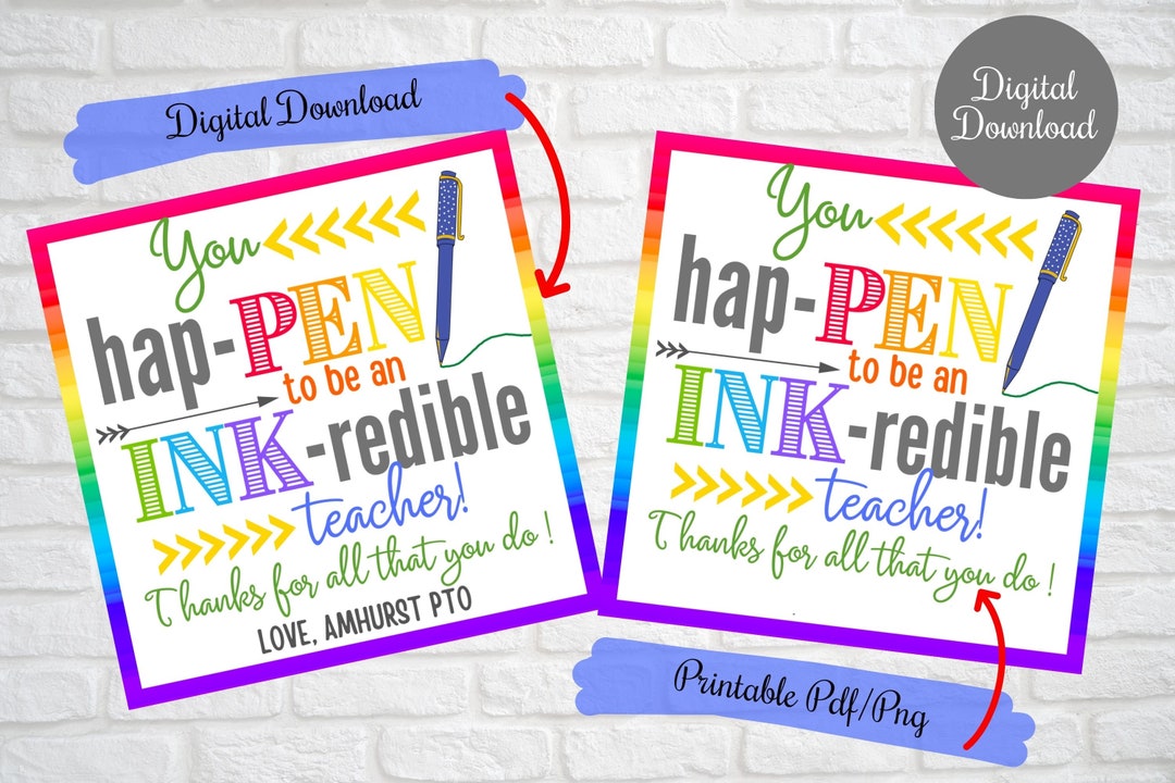 You Happen to Be Inkredible Gift Tags, Employee Appreciation,nurse ...