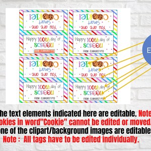 100th Day Cookie Treat Bag Toppers for Students You Are One | Etsy