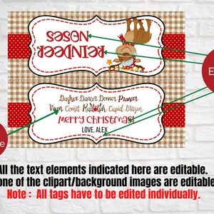 Reindeer Noses Treat Bag Toppers,editable Christmas Fold Over Labels ...