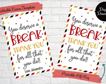 Kit Kat Thank You Card Teacher Appreciation Card Coworker - Etsy