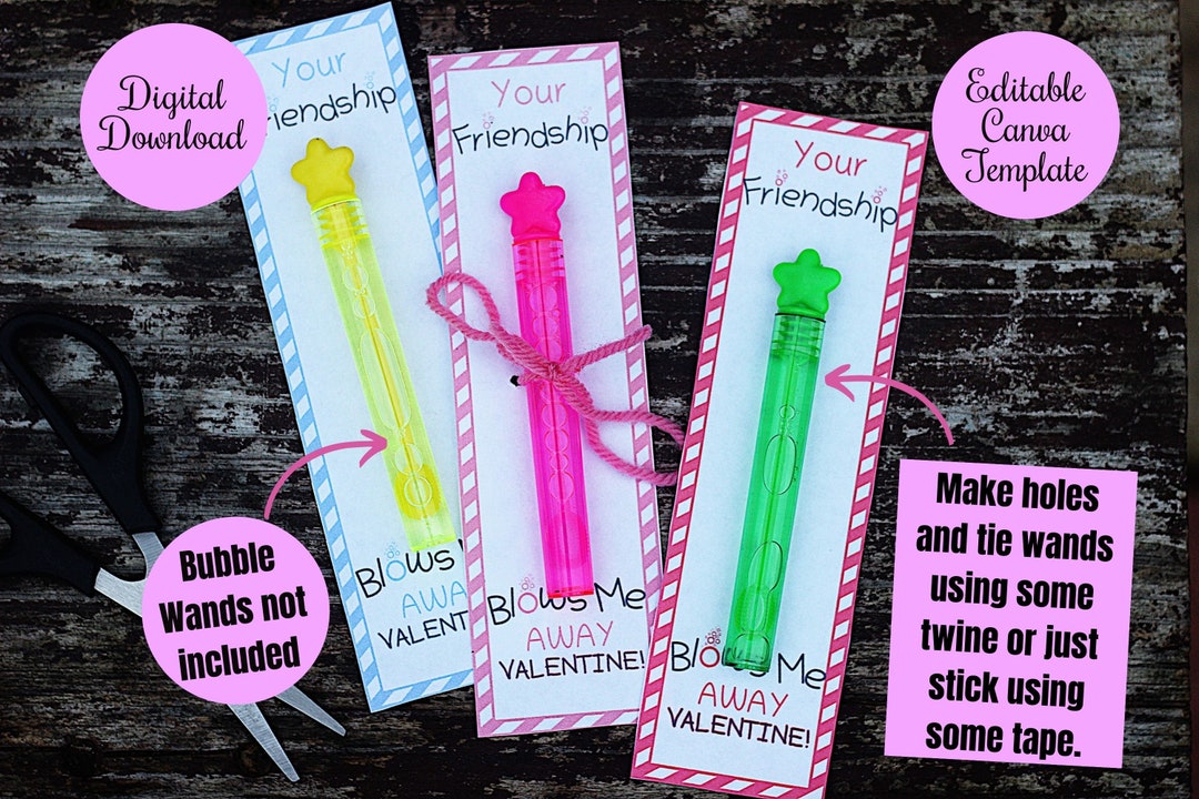 Bubble Valentines Tag, Blow Me Away Bubble Valentine Card, Valentine ...