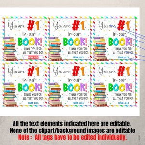 You're No 1 in Our Book,thank You for All That You Do.teacher ...