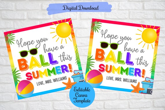 Hope You Have a Ball This Year Gift Tags End of Term Gifts - Etsy