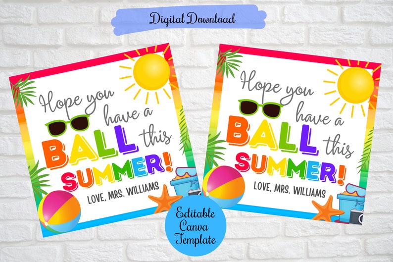 Hope You Have a Ball This Year Gift Tags End of Term Gifts - Etsy