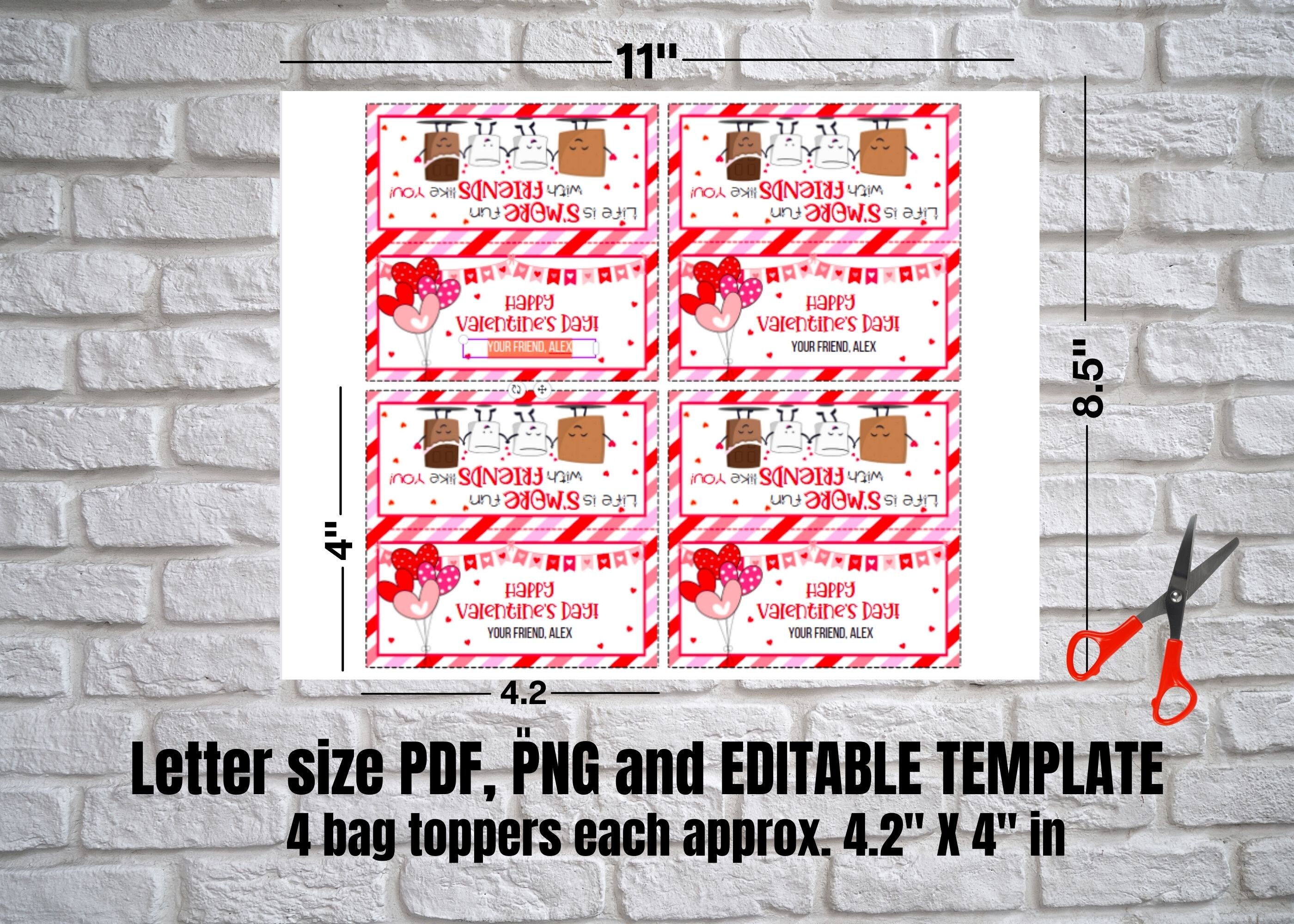 Valentine Smores Treat Bag Toppers, Life is Smore Fun With Friends Like ...