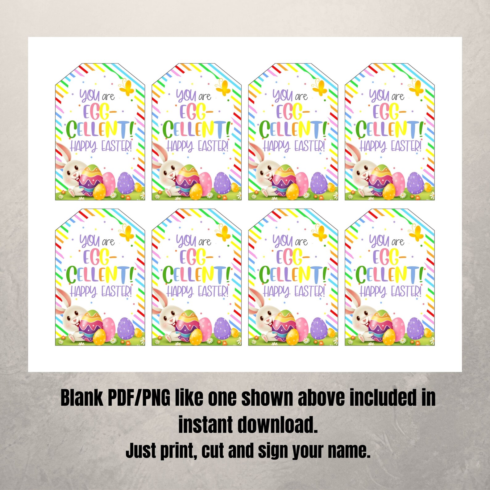 You Are Eggcellent, Easter Eggs Treat Tag for Class, School, Daycare ...