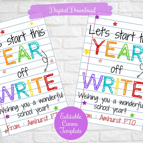 Let's Start This Year off Write Back to School Pen Marker - Etsy