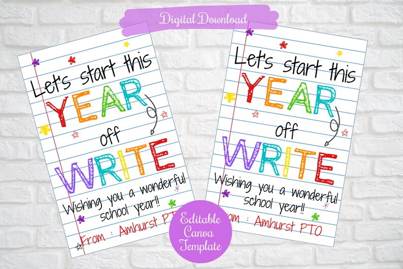 Let's Start This Year off Write Back to School Pen Marker - Etsy