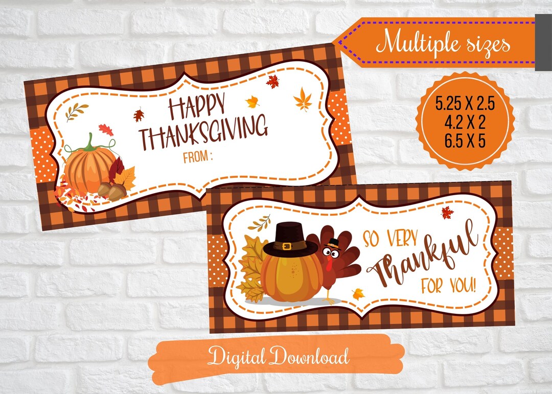 So Very Thankful for You Treat Bag Topper, Thanksgiving Class School ...