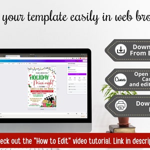 Editable Christmas Movie Night Invitation Template, PTO PTA Community ...