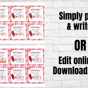 Valentine You Are Just Write Printable Tag for Valentine Pencil, Pen ...