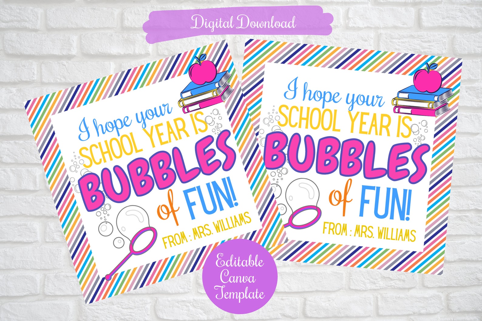 Back to School Bubbles Gift Tags Hope Your School Year is - Etsy
