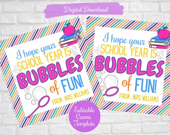 End of Year Class Bubbles Gift Tags Hope Your Summer is | Etsy UK