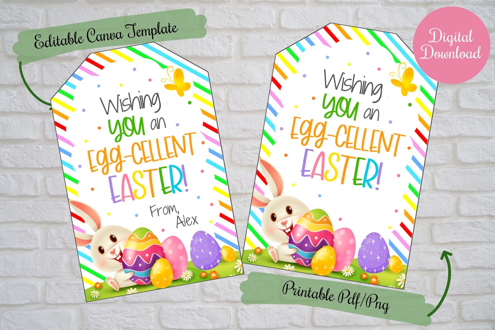 Wishing You an Eggcellent Easter Easter Eggs Treat Tag for - Etsy