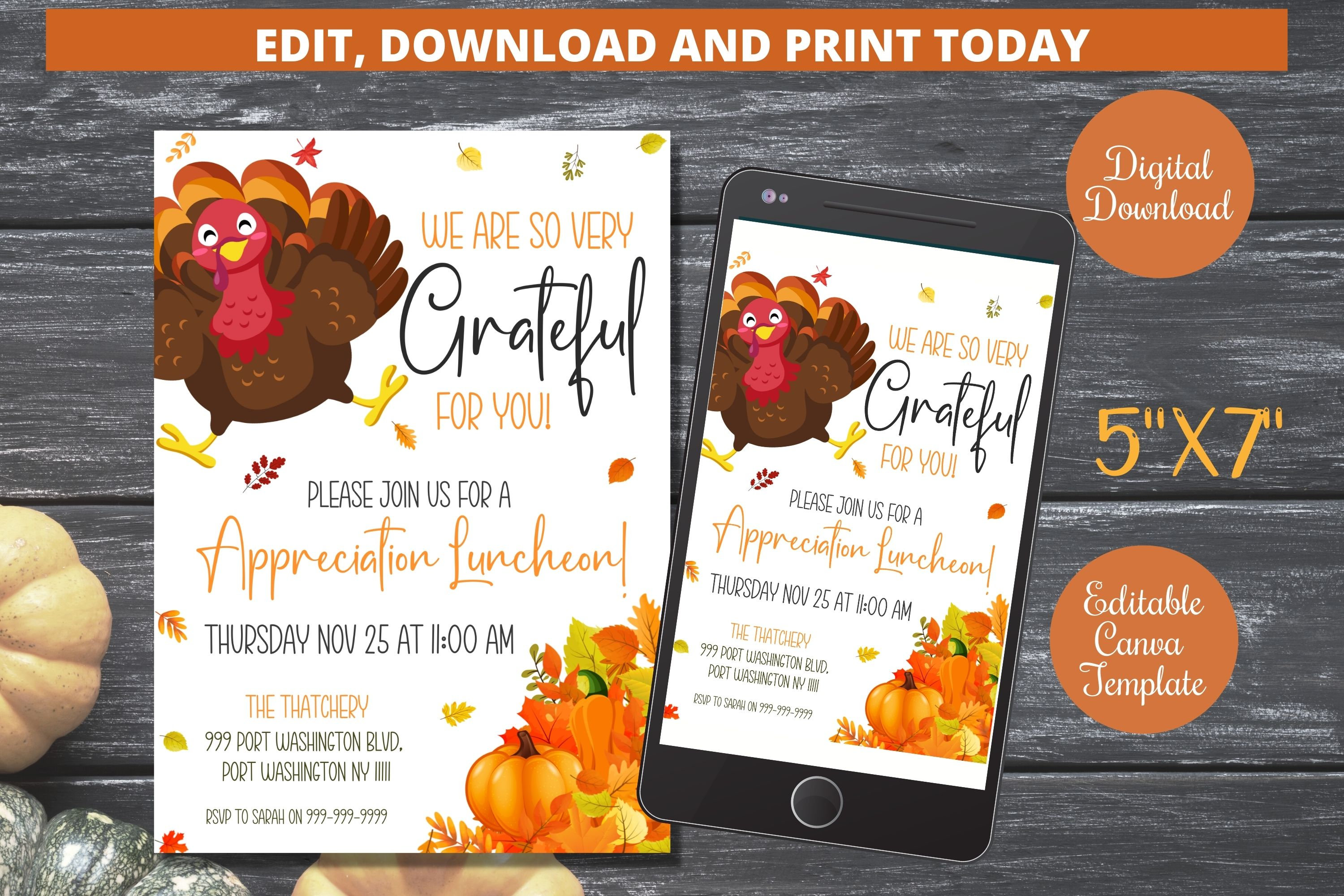 Office Thanksgiving Luncheon Invitation