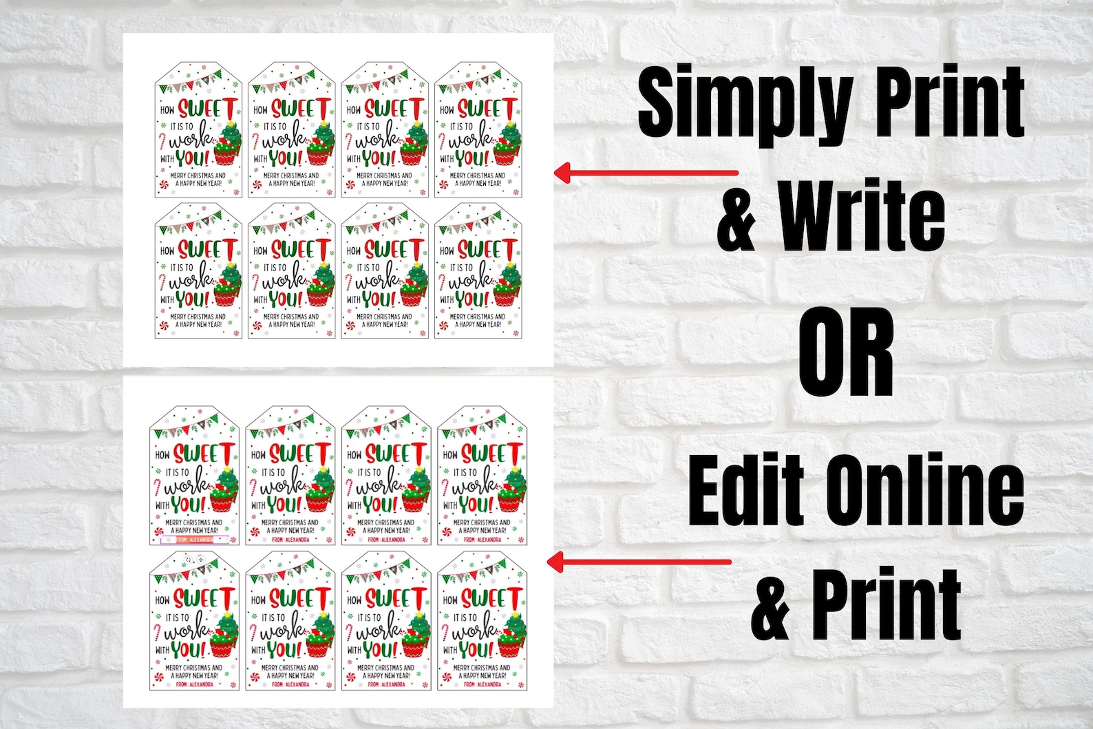 Christmas Gift Treat Tags for Co-workers How Sweet It is to - Etsy