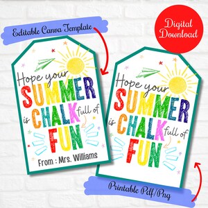 Chalk Full of Fun Gift Tags, End of Year Gift Tags for Students, Last ...