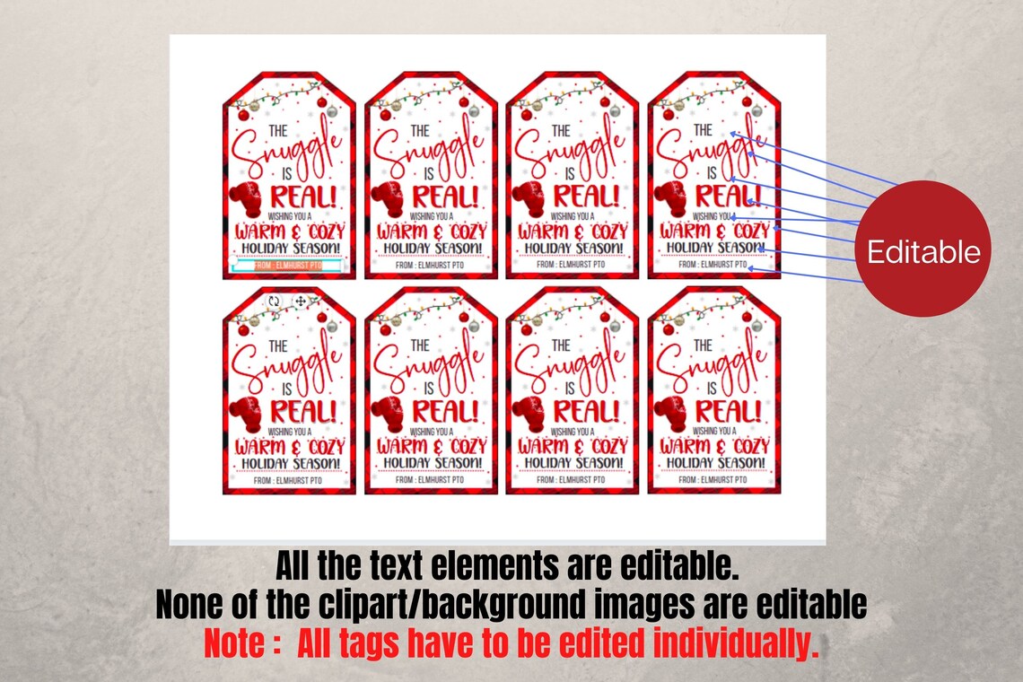 The Snuggle is Real Gift Tags christmas Gift Tags for | Etsy