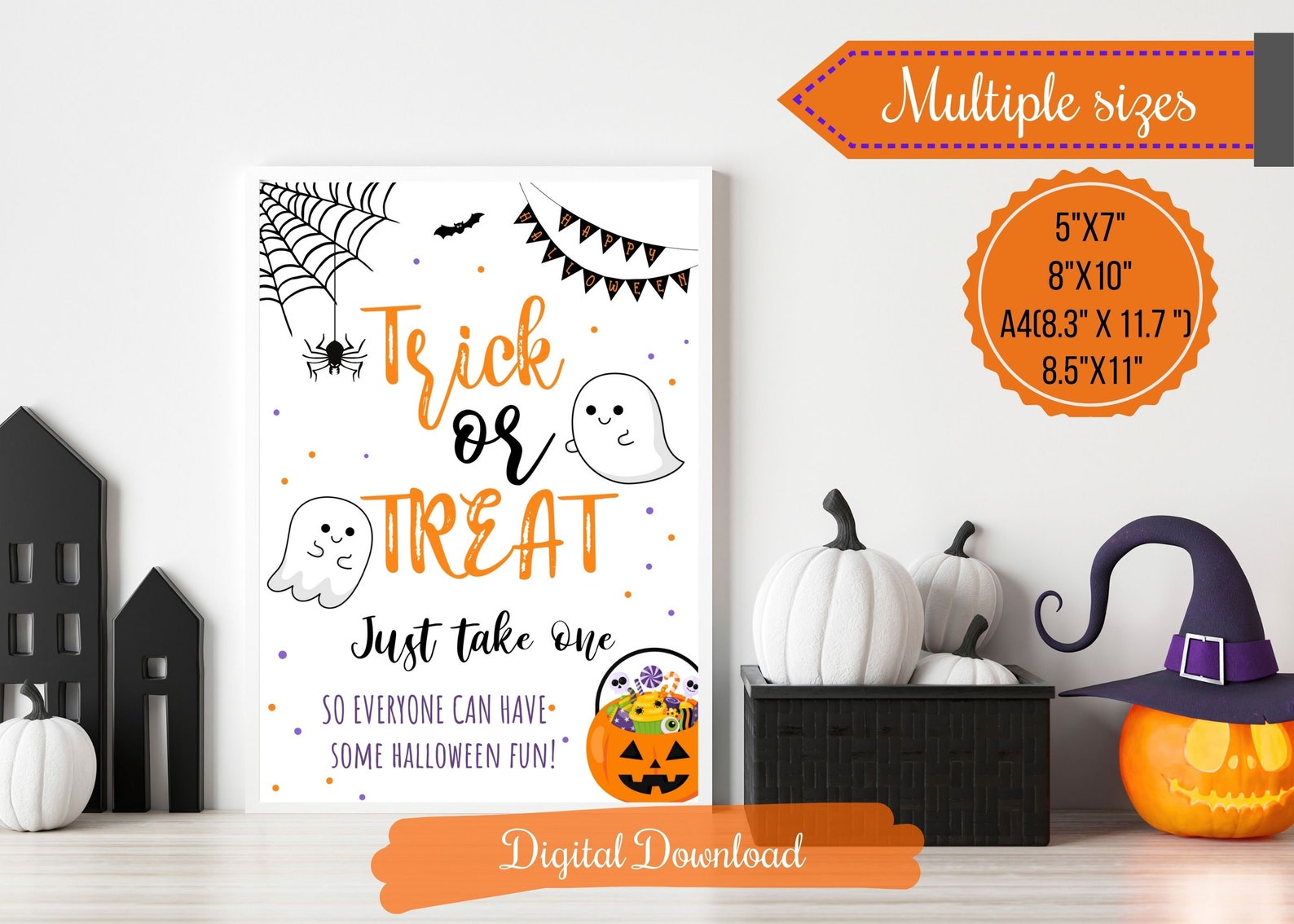 Halloween Please Take One Printable Sign Halloween Decor - Etsy UK