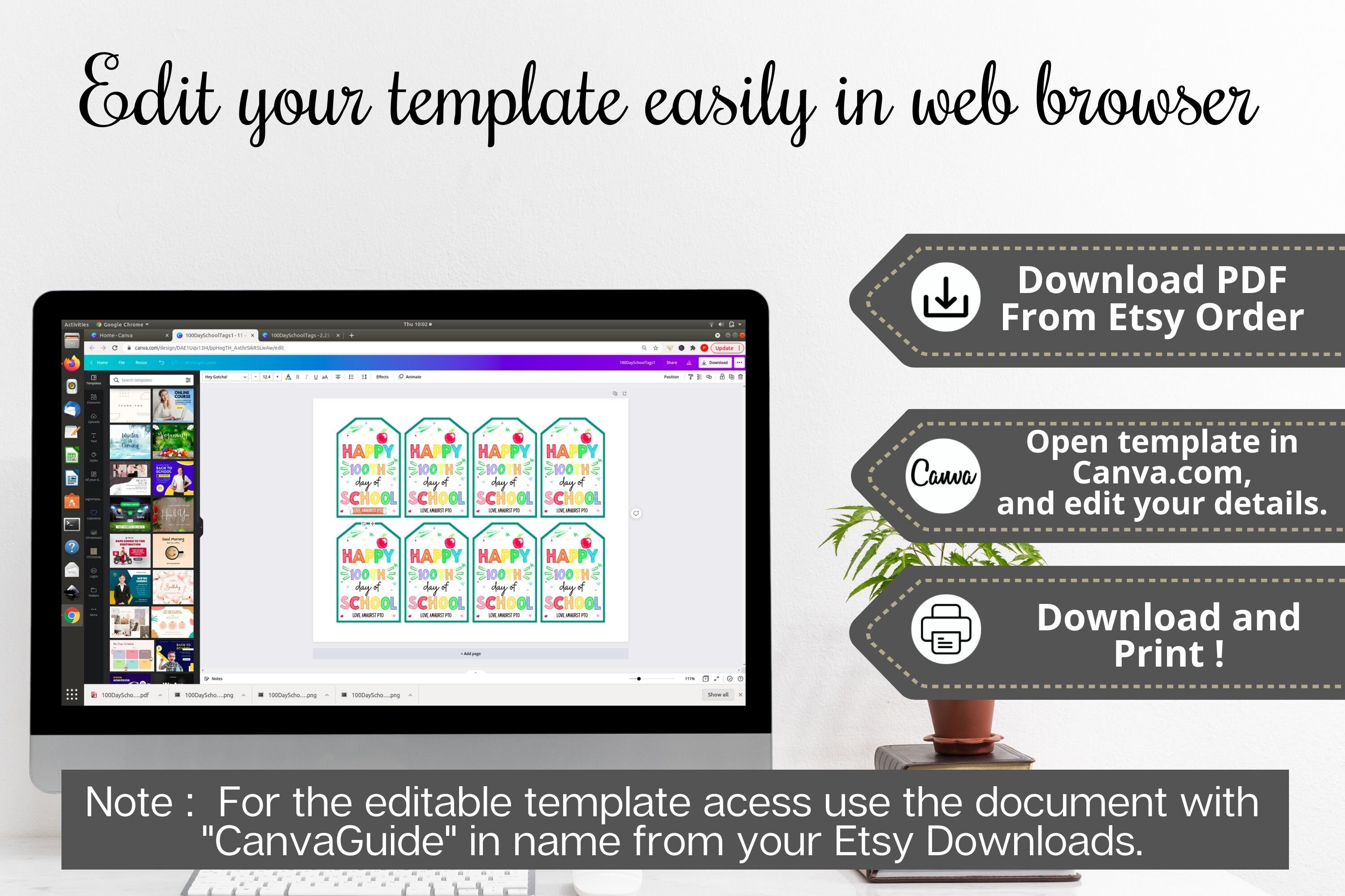 Happy 100th Day of School Gift Tags for Students Teachers | Etsy