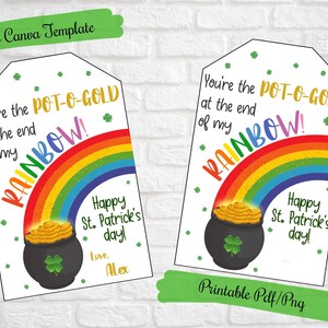St Patrick's Day Printable Class Gift Tags, You Are the Pot of Gold at ...