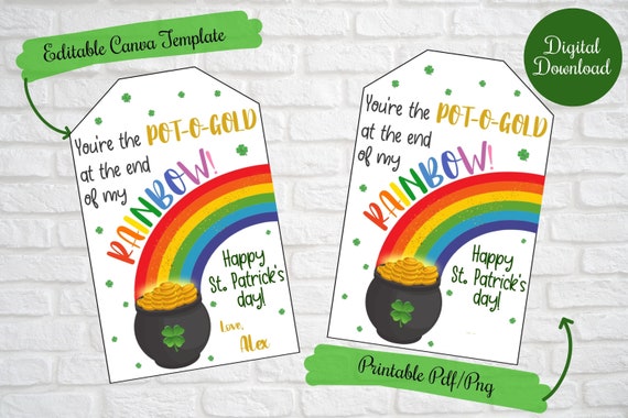 St Patrick's Day Printable Class Gift Tags You Are the - Etsy