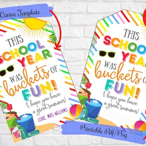 Buckets of Fun Gift Tags End of Year Gift Tags for Class End - Etsy