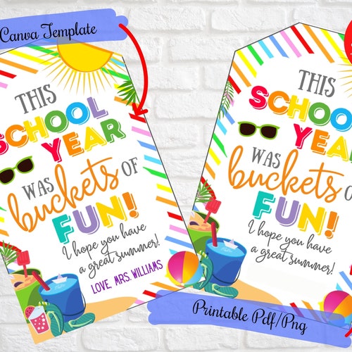 Buckets of Fun Gift Tags End of Year Gift Tags for Class End - Etsy