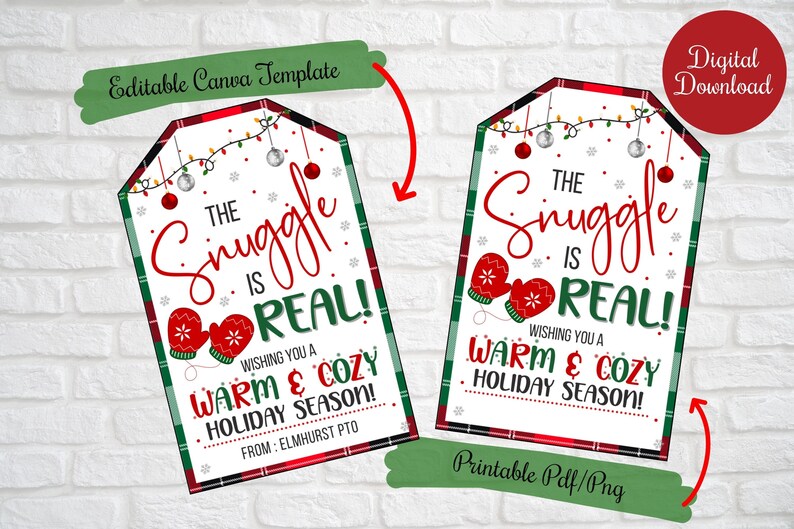 The Snuggle is Real Gift Tags christmas Gift Tags for - Etsy