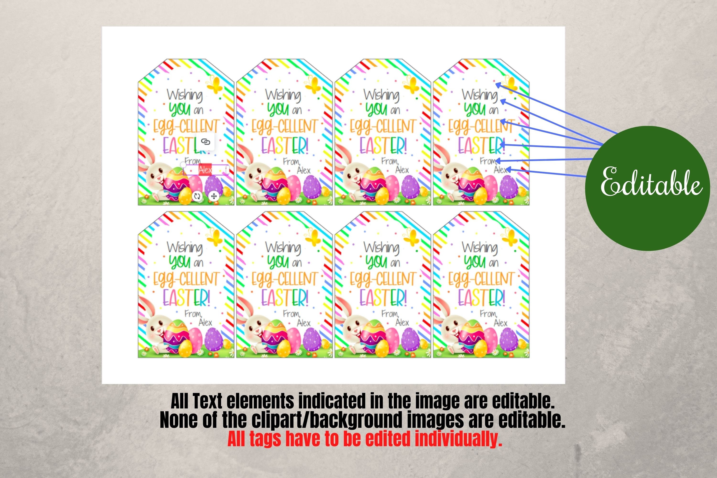 Wishing You an Eggcellent Easter Easter Eggs Treat Tag for - Etsy