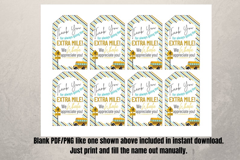 Bus Driver Appreciation Gift Tag Thank You for Going the - Etsy
