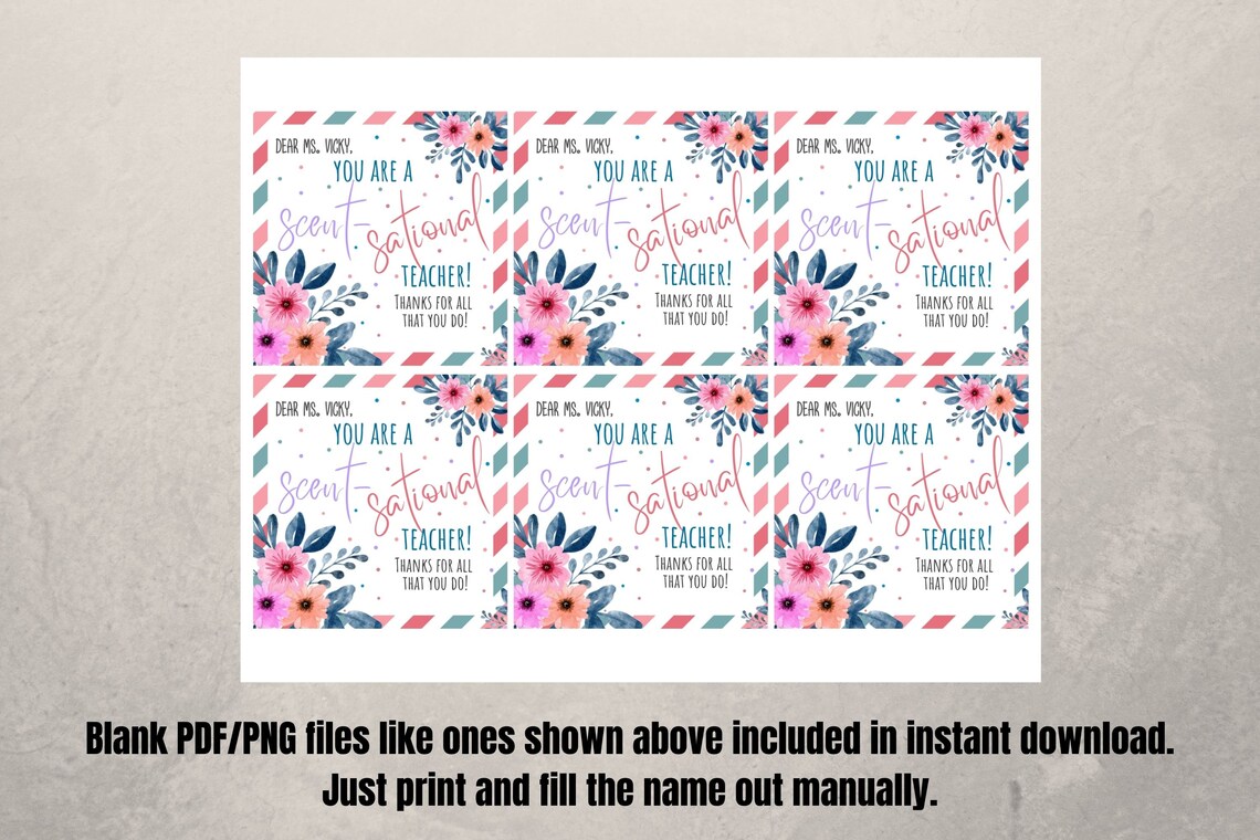 You Are a Scent-sational Teacher Gift Tags Teacher Nurse - Etsy