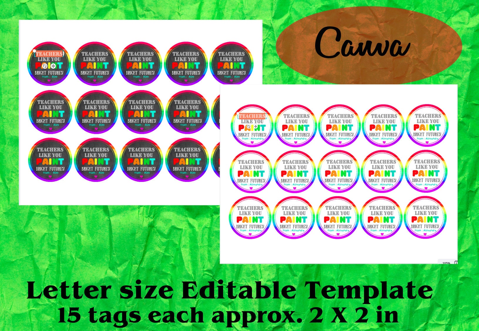 Teachers Like You Paint Bright Futures Teacher Editable Gift - Etsy