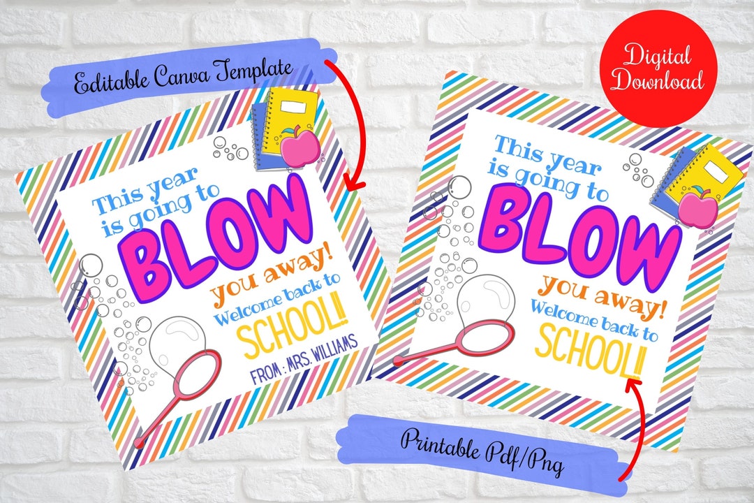 Back to School Bubbles Gift Tags, This Year is Going to Blow You Away ...