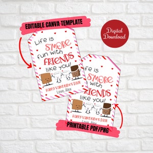 Printable Valentine S'mores Tags, Life is Smore Fun With Friends Like ...
