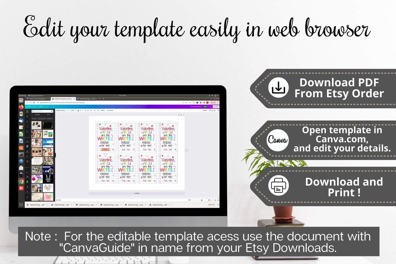 Valentine You Are Just Write Printable Tag for Valentine Pencil, Pen ...
