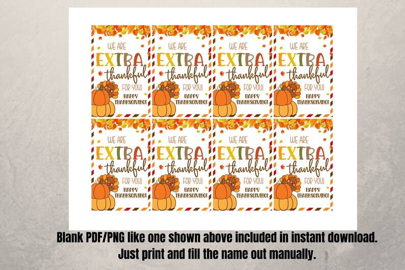 Thanksgiving Gift Treat Tags We Are Extra Thankful for You - Etsy