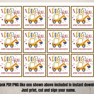 I Dig You Valentine Gift Tags, Printable Editable Valentine ...