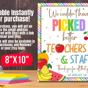 We Couldn't Have Picked Better Teachers and Staff, Teacher Appreciation ...