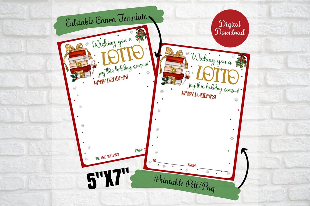 Christmas Lottery Scratch Card Holder for Teacher, Nurse Staff Employee ...