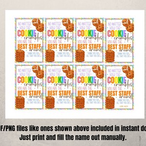 Teacher Appreciation Week Cookie Gift Tags, No Matter How the Cookie ...