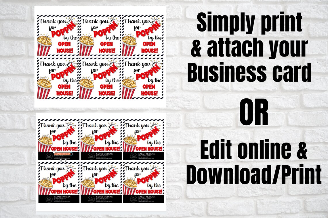 Thank You for Poppin by the Open House Realtor Tags Realtor - Etsy