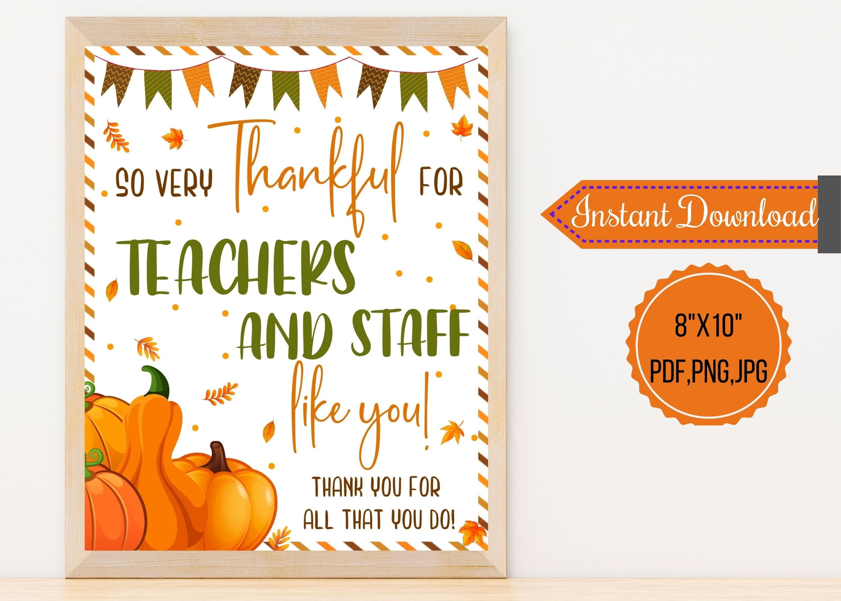 So Very Thankful for Teachers and Staff Like You Thanksgiving - Etsy