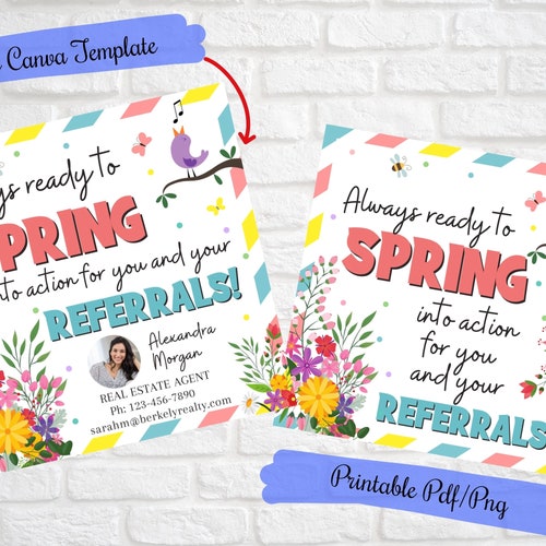 Spring Realtor Gift Tags Easter Pop by Tags Your Referrals | Etsy